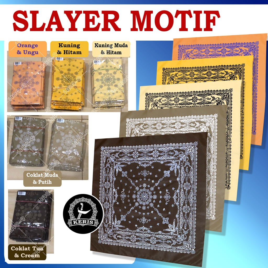 Jual Slayer/Bandana Kain WARNA COKELAT/KUNING/ORANGE MOTIF Desain ...