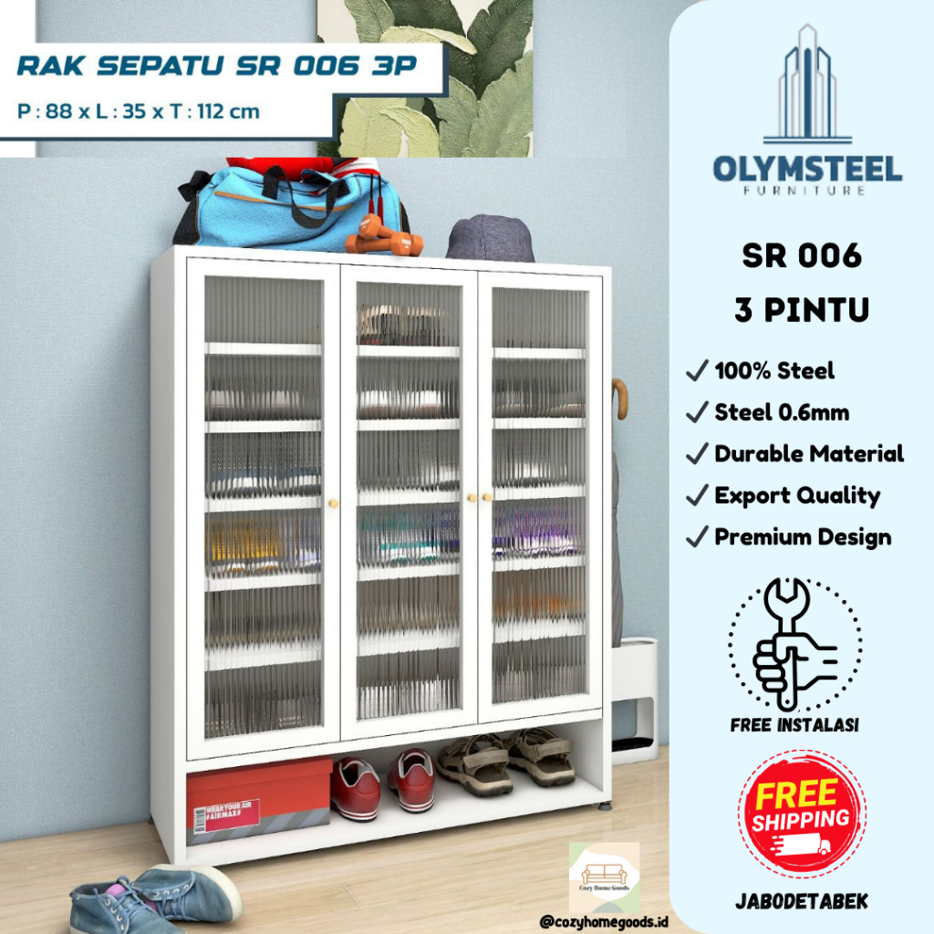 Jual Lemari / Rak Sepatu Besi - Olympic Olymsteel SR 006 - 3/4 Pintu - Shoe Rack - Lemari ...