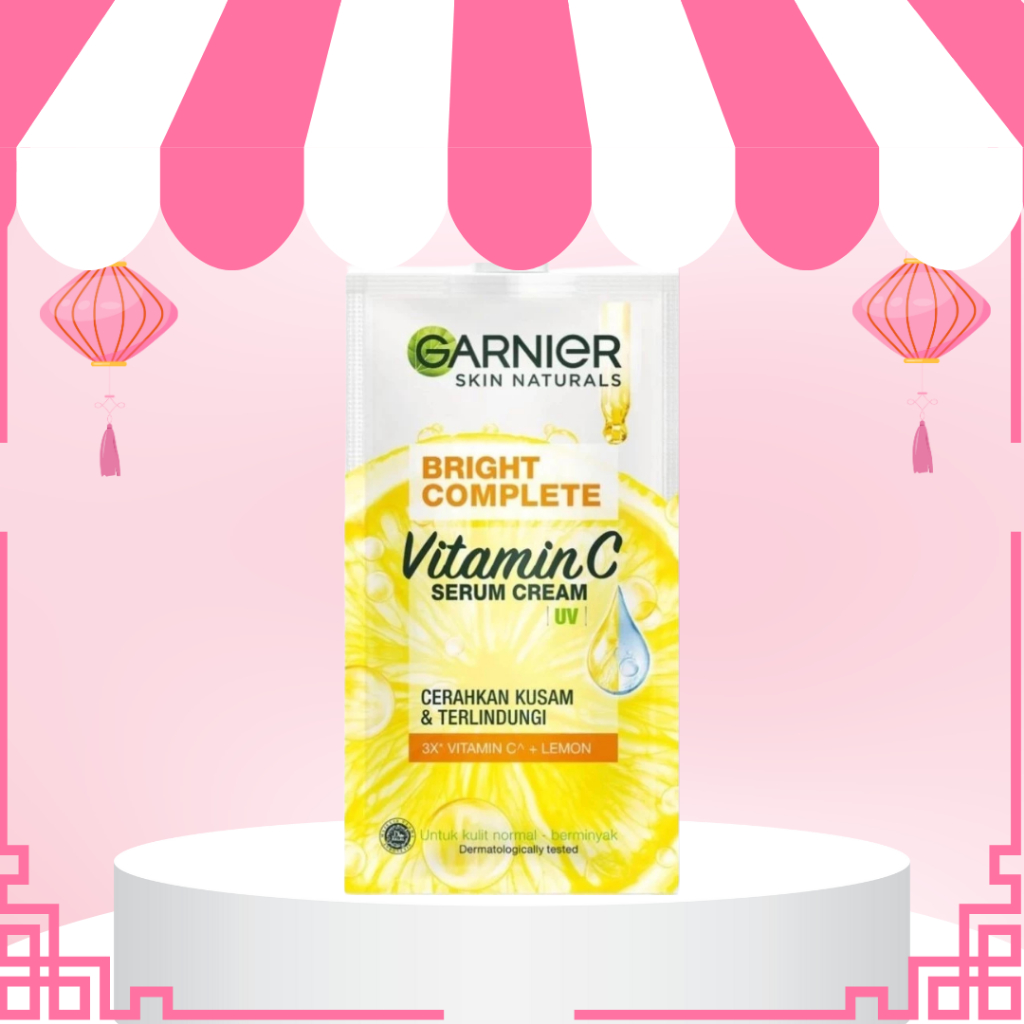 Jual Garnier Bright Complete vitamin C Serum Cream uv cerahkan kusam & Terlindungi | BPOM ...