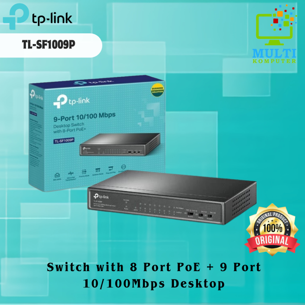 Jual Switch with 8-Port PoE+ TP-LINK TL-SF1009P 9-Port 10/100Mbps Desktop | Shopee Indonesia