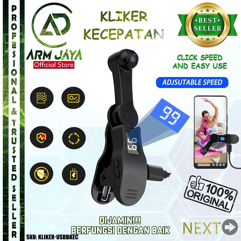 Jual Armjaya Mini Auto Clicker USB Tap Klik Otomatis Untuk Live & Like ...