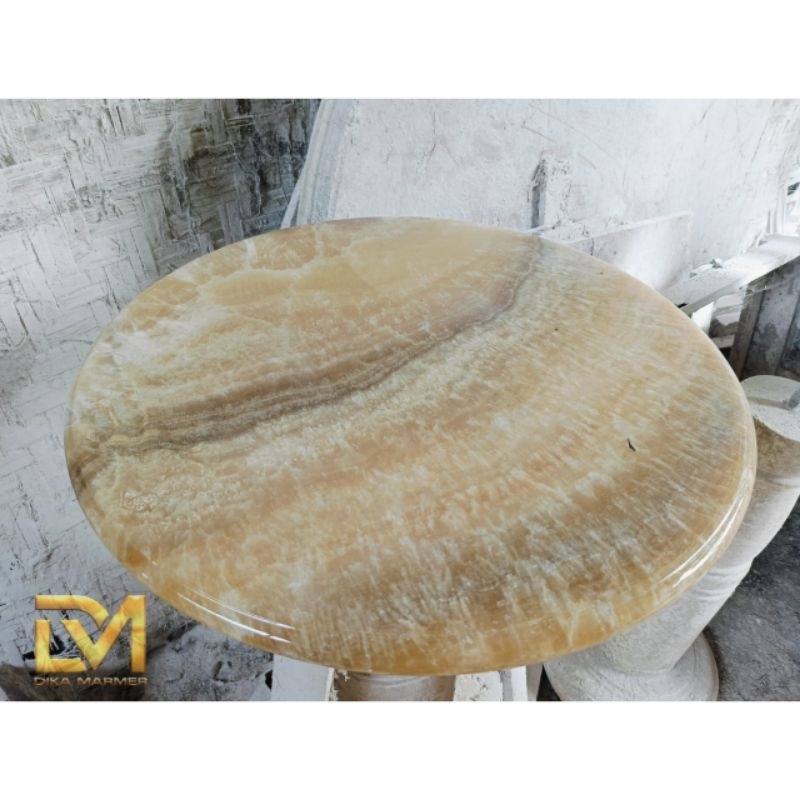 Jual Top Table Daun meja Batu Onix Motif Lokal Finishing Glossy ...