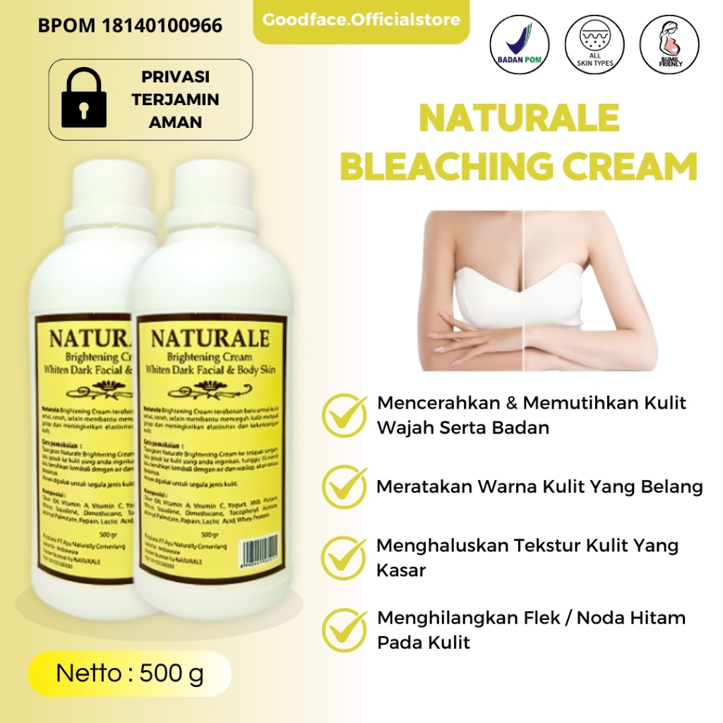 Jual BLEACHING BADAN NATURALE 500GR ORIGINAL - PEMUTIH BADAN PERMANEN ...