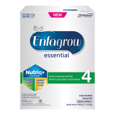 Jual Enfagrow Essential 4 Susu Bubuk Pertumbuhan Anak >3 Tahun Vanila 1800 gram | 1,8 kg ...