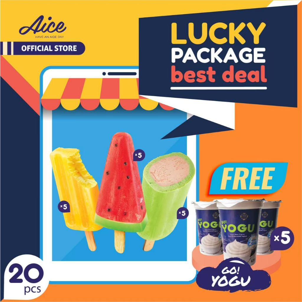 Jual Aice Paket Lucky Package Ice Cream 15pcs Mix Yogu 5 Cup es krim ...