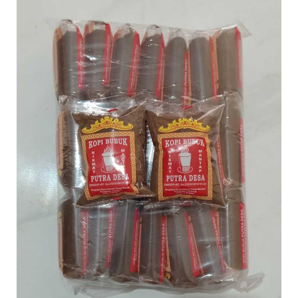 Jual 21 Bungkus Kopi Bubuk Robusta Lampung, Putra Desa Kemasan 40gr ...