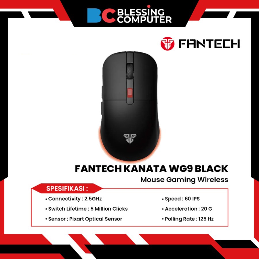 Jual Mouse Gaming Wireless FANTECH KANATA WG9 BLACK | Shopee Indonesia