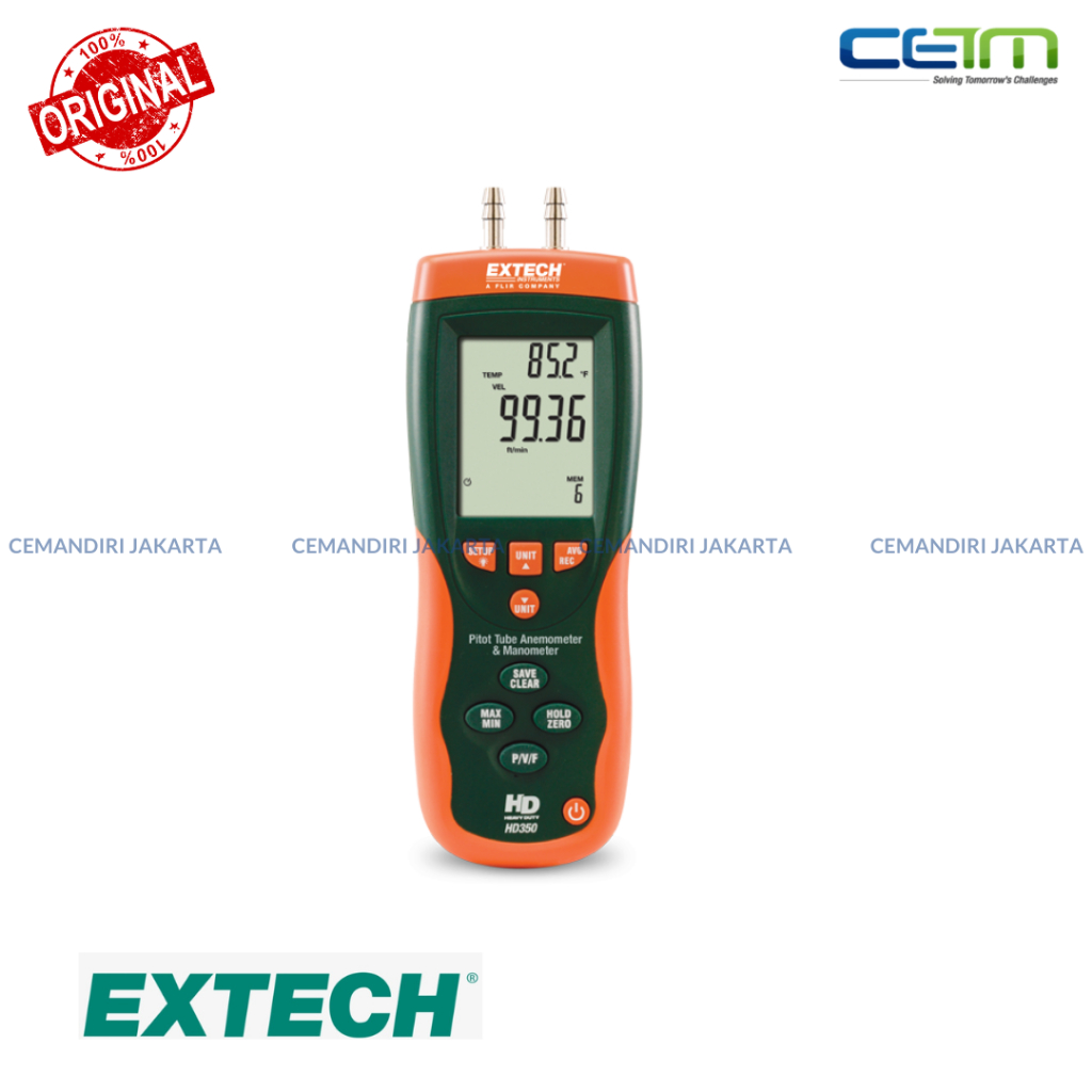 Jual Extech HD350 Pitot Tube Anemometer + Differential Manometer ...
