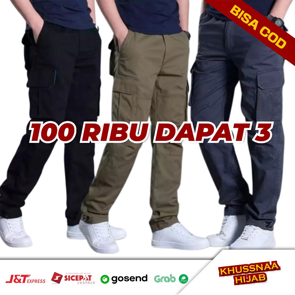 Jual CELANA CARGO PANJANG PRIA DEWASA 100 RIBU DAPAT 3 PCS CELANA ...
