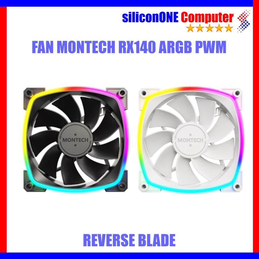 Jual MONTECH RX140 PWM ARGB REVERSE BLADE FAN | Shopee Indonesia