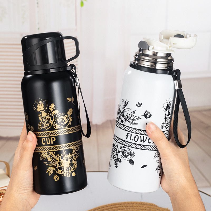 Jual Tumbler Termos Vacuum Stainless 304 800ml + Gelas / Termos Air Minum Hot & Cold/ Hampers ...