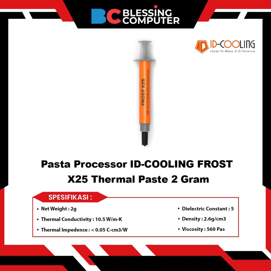 Jual Pasta Processor ID-COOLING FROST X25 Thermal Paste 2 Gram | Shopee ...