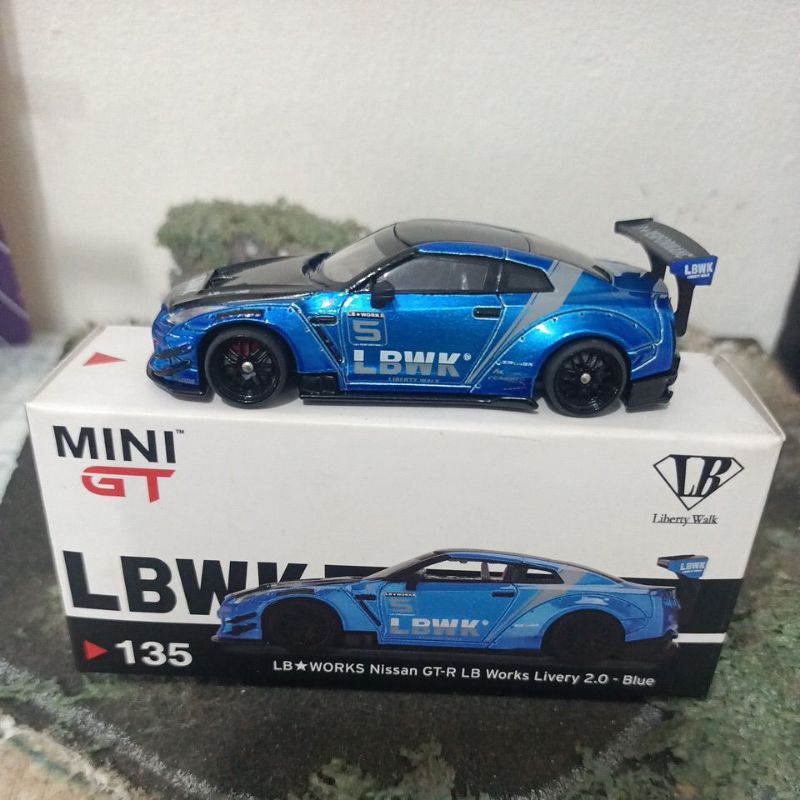 Jual Mini GT# LB*WORKS Nissan GT-R LB Works Livery-Blue Loose (Free ...