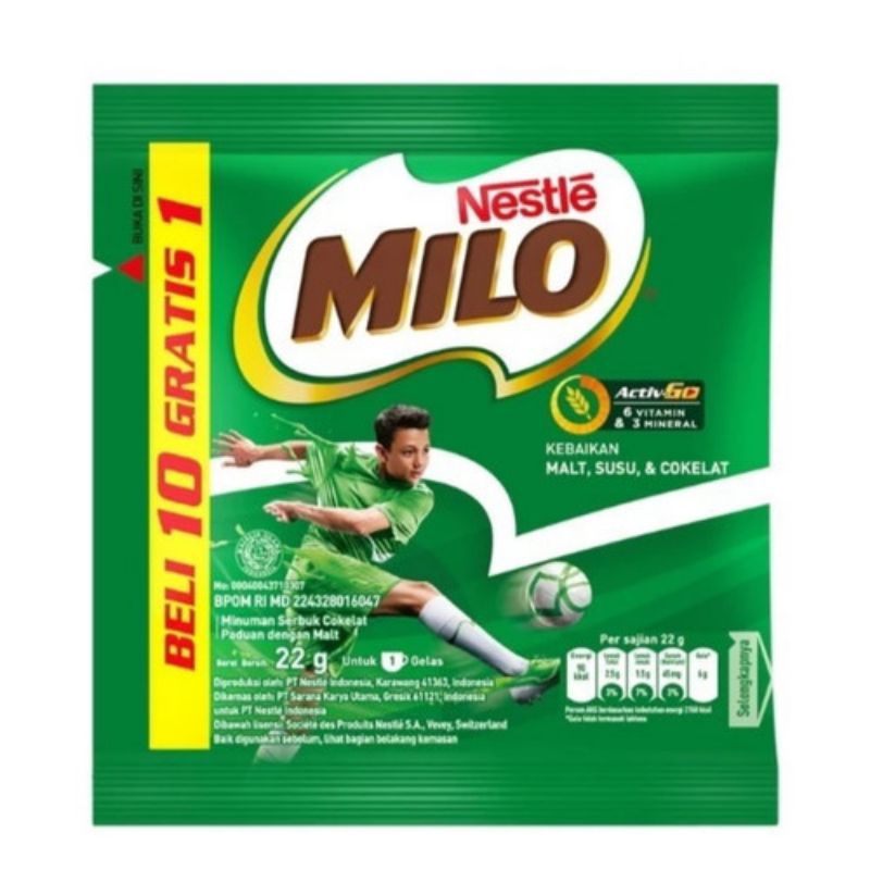 Jual Susu Milo Sachet 22g isi 10+1 sachet / Susu milo bubuk renceng ...