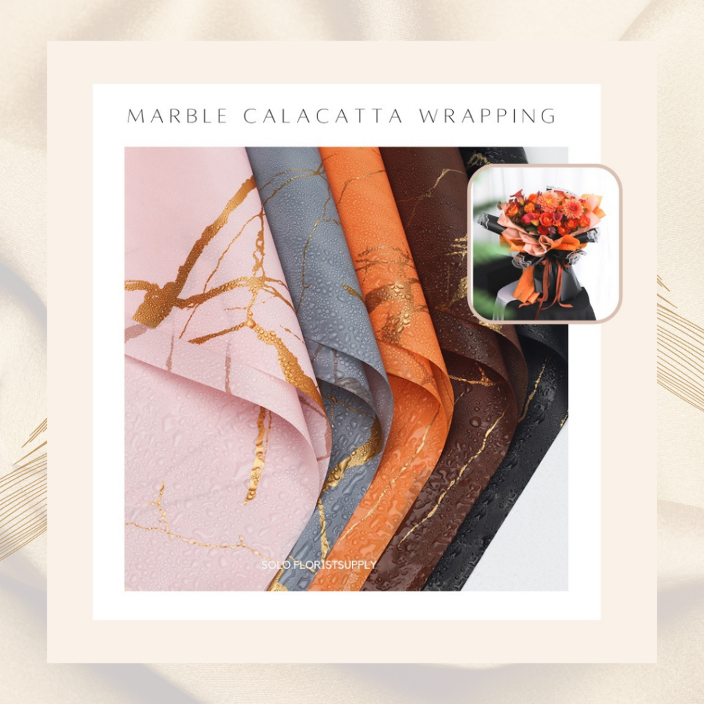 Jual [NEW] WRAPPING PAPER MARBLE CALACATTA GOLD Flower Wrapping Paper ...