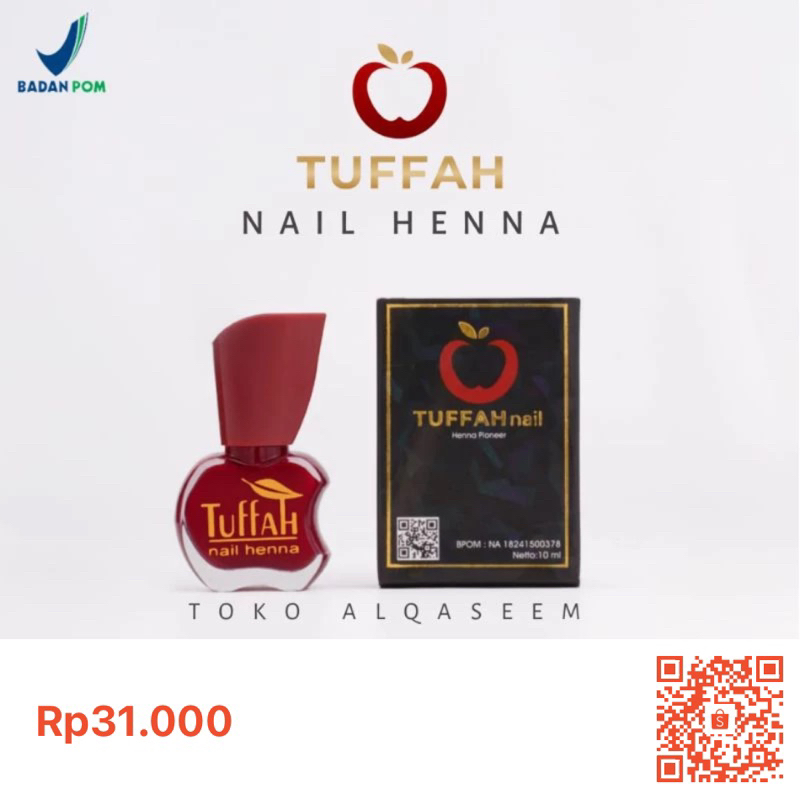 Jual TUFFAH Nail Henna Maroon 10ml BPOM | Shopee Indonesia