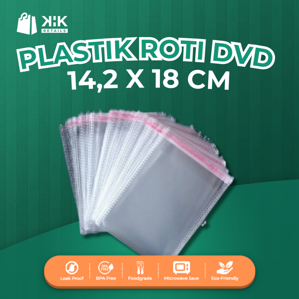 Jual Plastik Roti DVD 14,2x18cm 100PCS/Pack - Ideal untuk Kemasan Roti ...