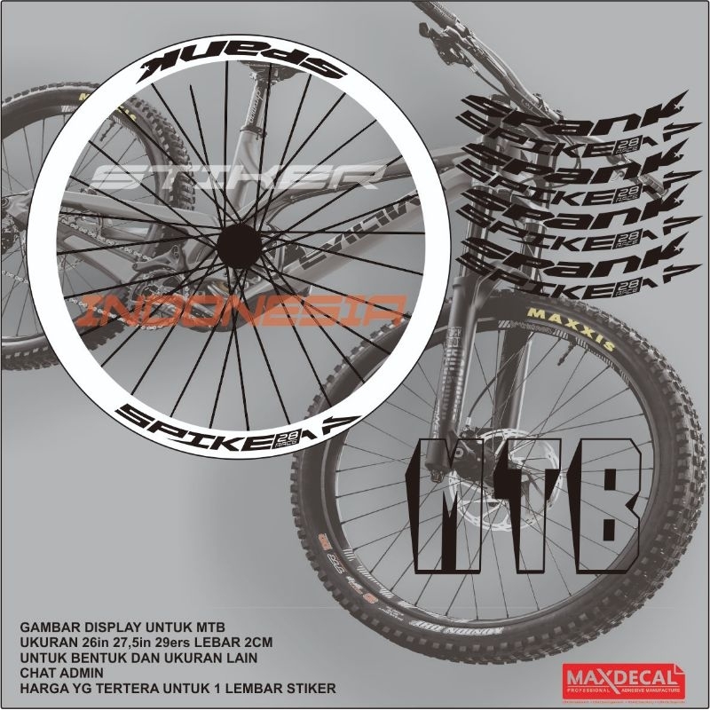 Jual stiker rims sticker rims velg MTB spunk (harga perbiji) | Shopee ...