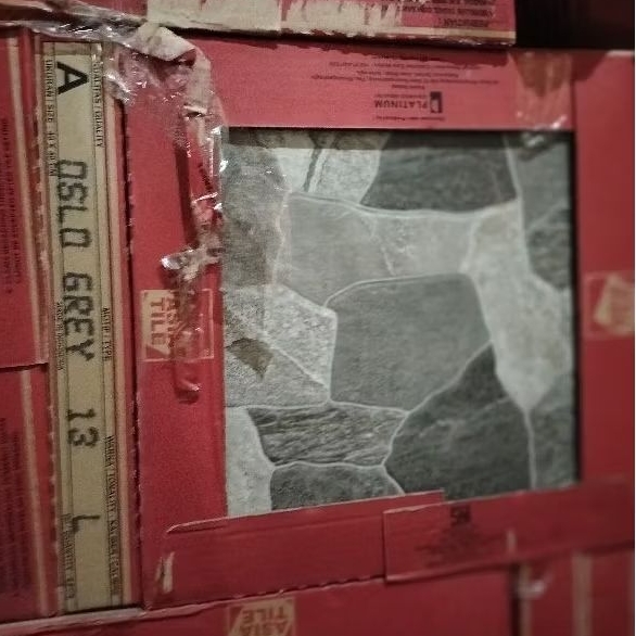 Jual KERAMIK ASIA OSLO GREY 40x40 kw1/dus 6 pcs (permukan kasar ...