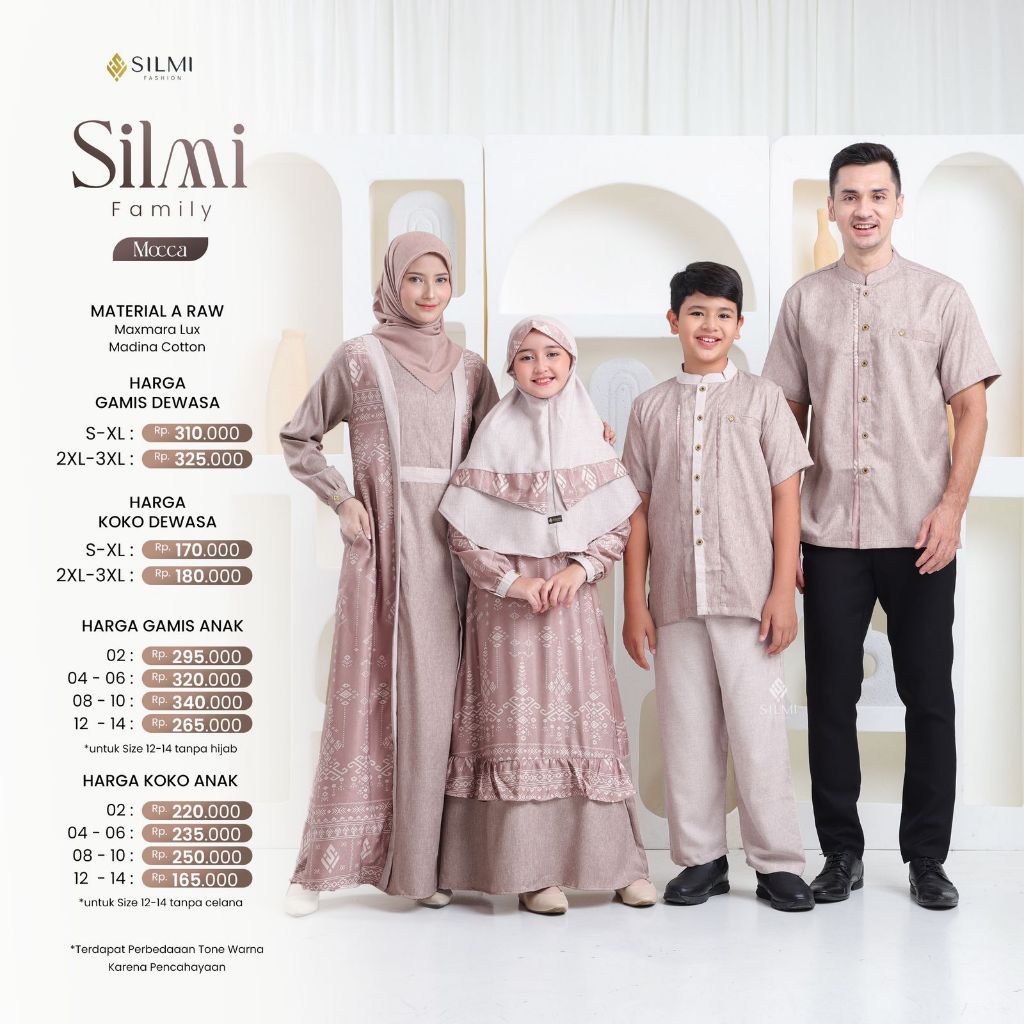 Jual SERAGAM SILMI MOCCA 2025 COUPLE FAMILY LEBARAN SILMI FAMILY MOCCA ...