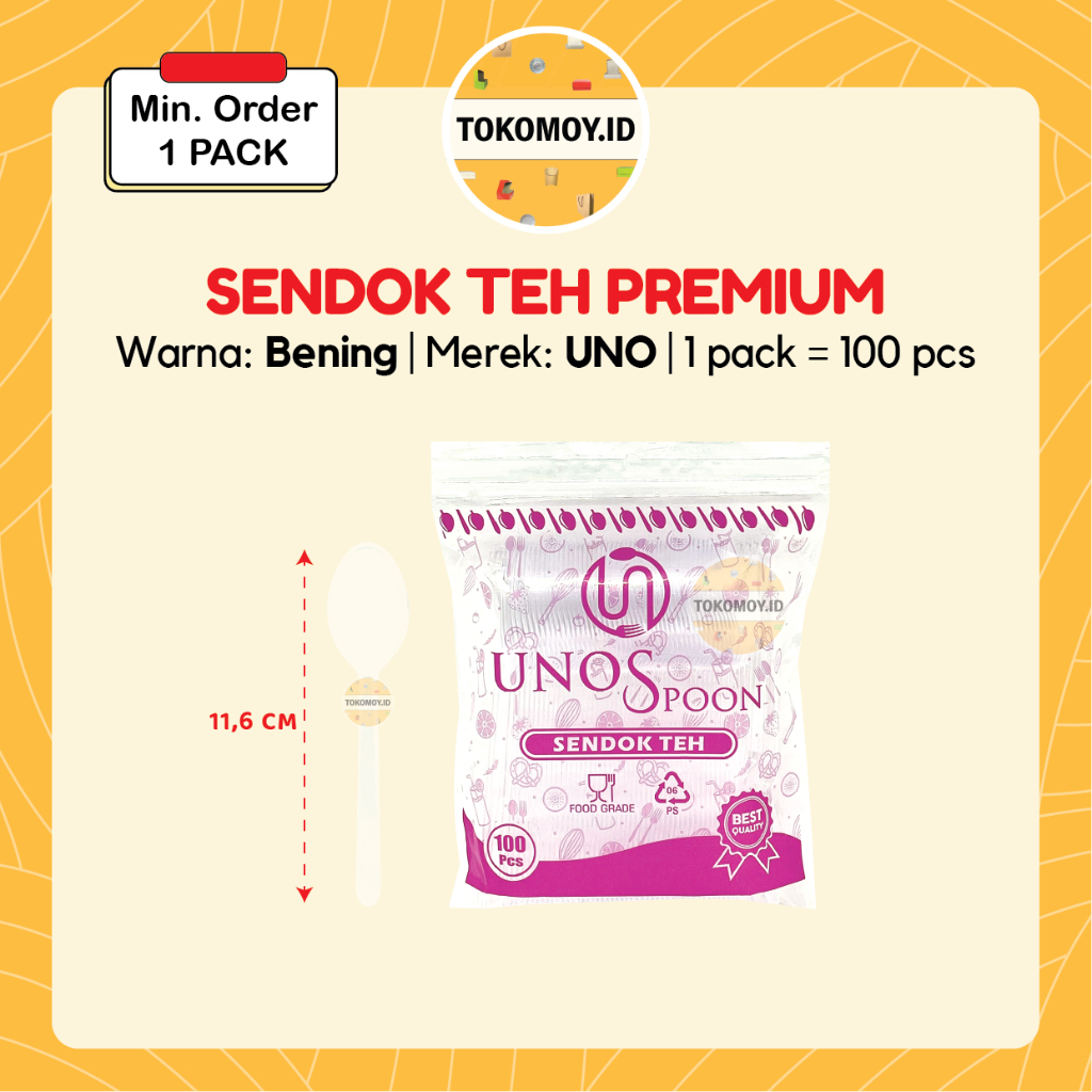 Jual (isi 100 pcs) Sendok Teh Premium UNO Bening / Sendok STG Kecil ...