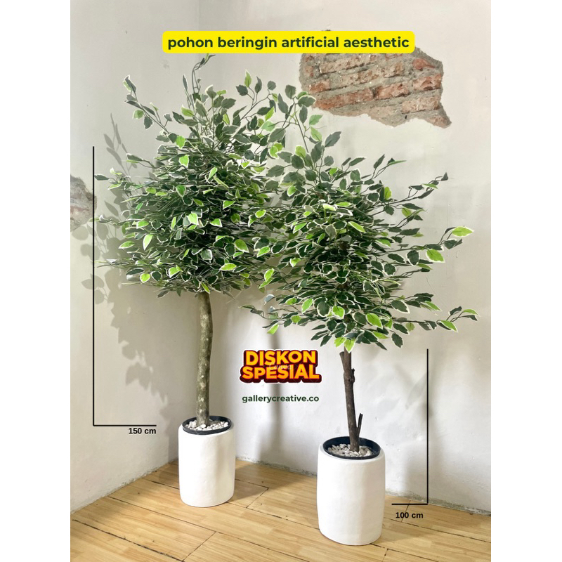 Jual pohon artificial aesthetic beringin varigata hiasan rumah - bunga ...