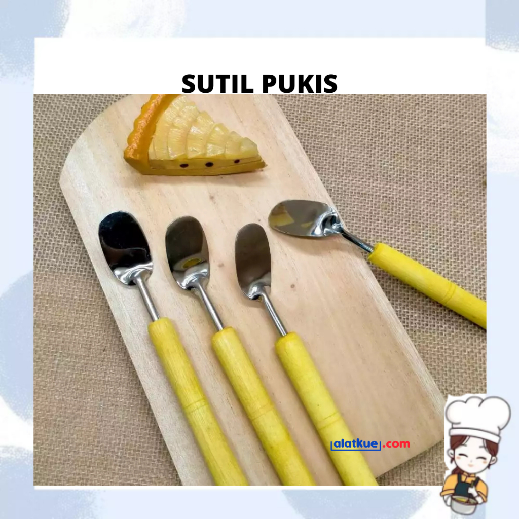 Jual Sutil Pukis Sutil Kue Mini Sodet Kecil Gagang Kayu Spatula Mini ...
