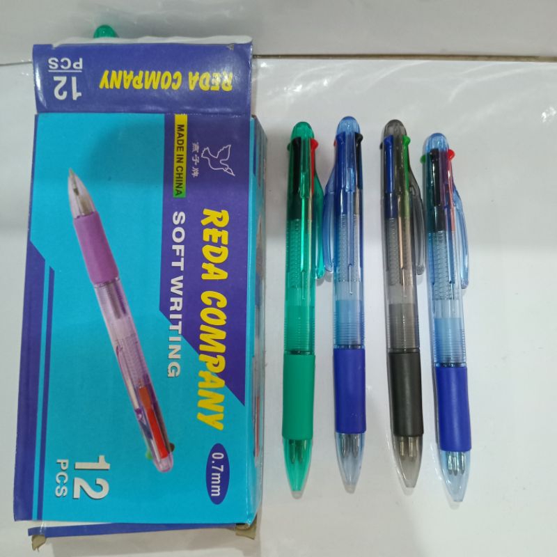 Jual Pulpen 4 warna REDA COMPANY ball pen /perlusin (12pcs) | Shopee ...