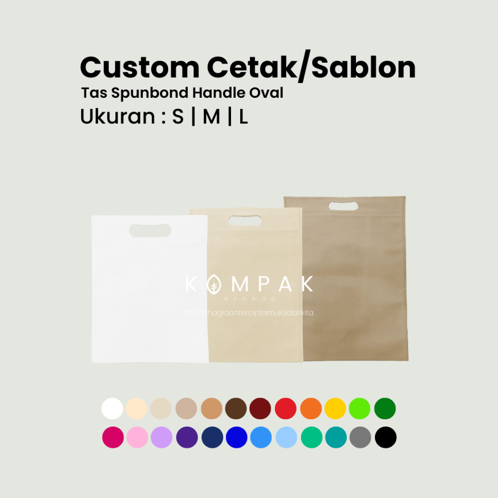 Jual Tas Spunbond Press Oval Custom Cetak Sablon Kantong Goodie Bag Logo | Shopee Indonesia