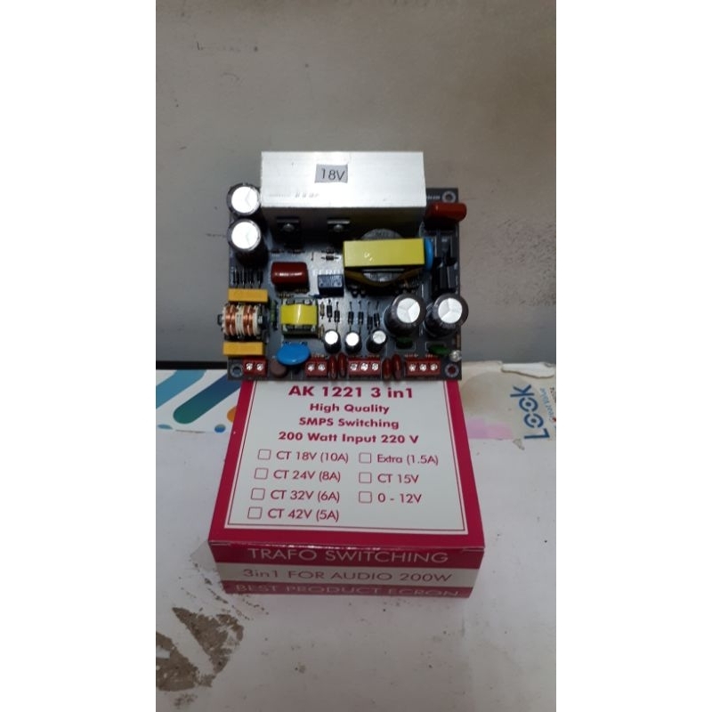 Jual SWITCHING TRAFO SMPS CT.18V 10A EXTRA 1.5A CT 15V& 12V | Shopee ...