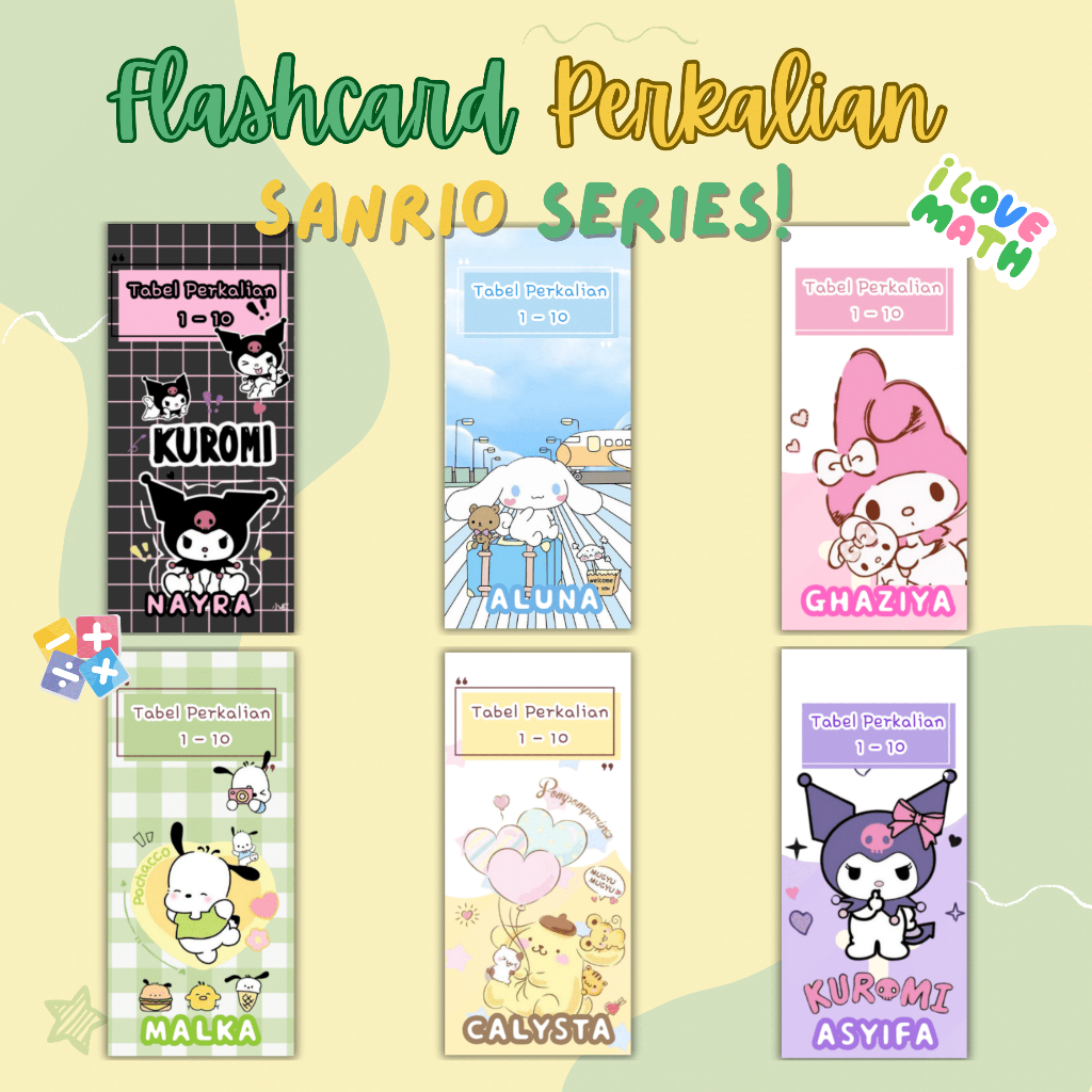 Jual Flash Card Matematika Perkalian, Pembagian, Pengurangan ...