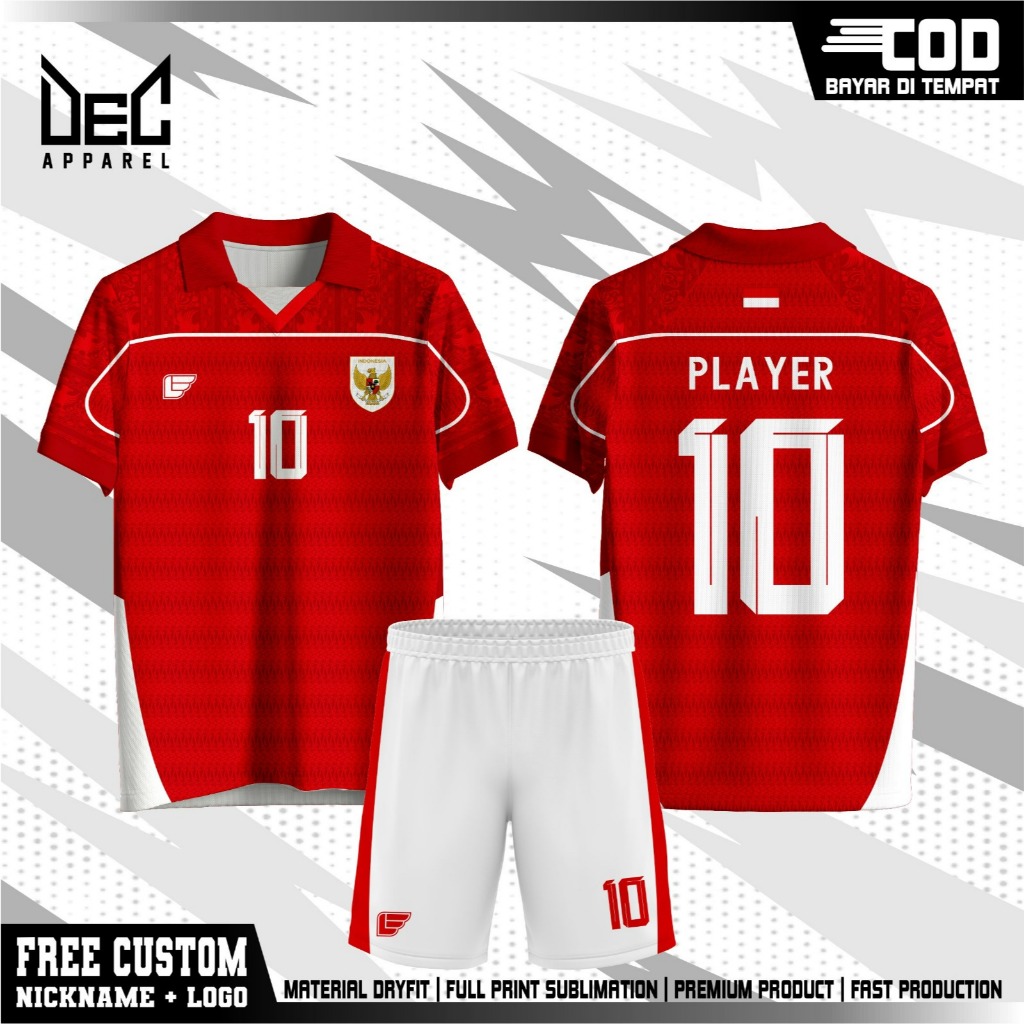 Jual Jersey Timnas Indonesia Terbaru Full Printing Gratis Pasang Nama Dan No Punggung | Shopee ...
