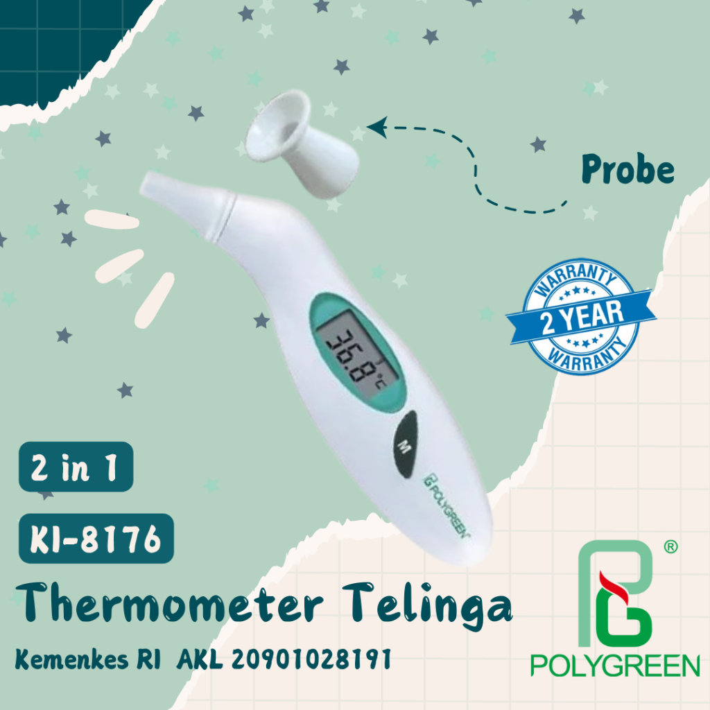 Jual POLYGREEN - Termometer Infrared Telinga dan Dahi / 2 in 1 ...