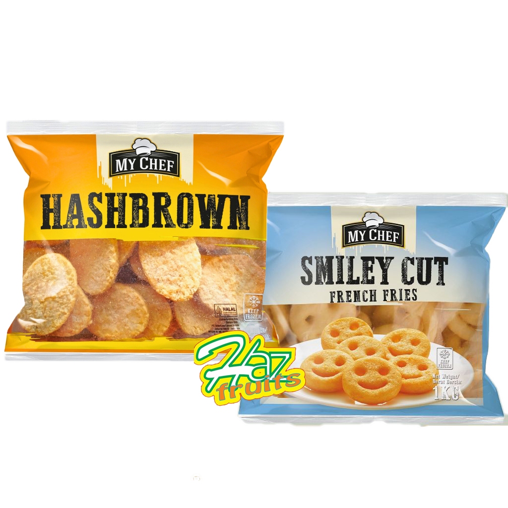 Jual My Chef Potato Fries Kentang Goreng Hashbrown | Smiley Cut 1Kg ...