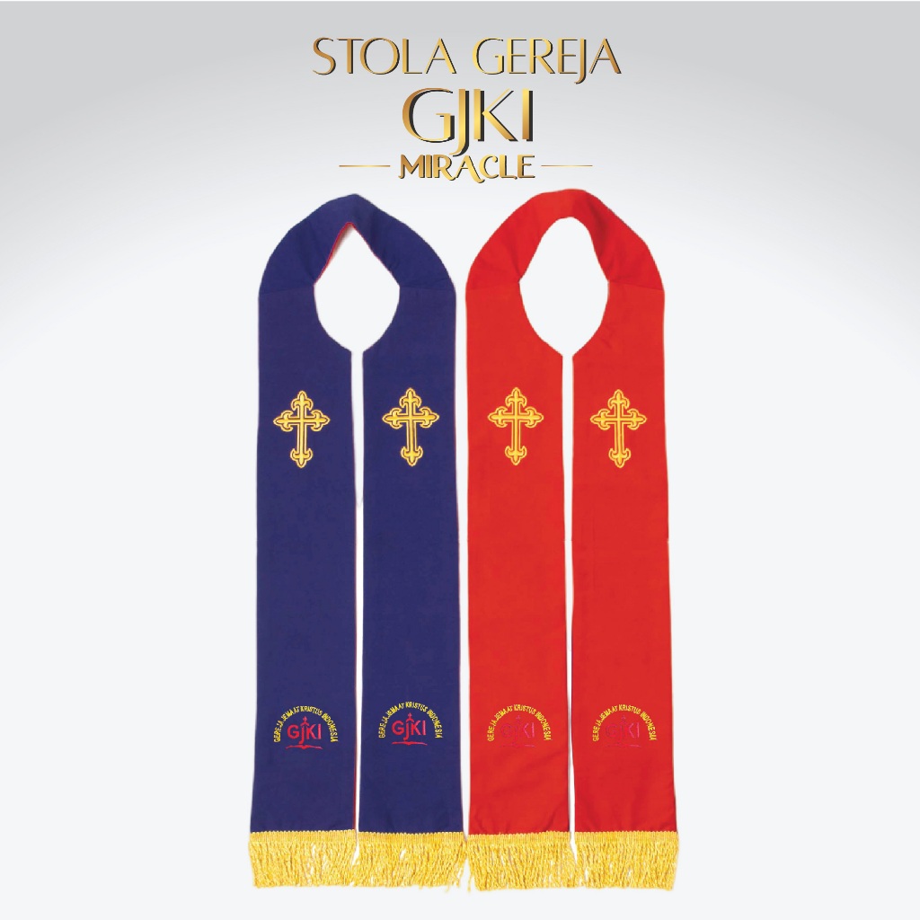 Jual Gereja Jemaat Kristus Indonesia /GJKI - Stola Bolak Balik Bordir ...