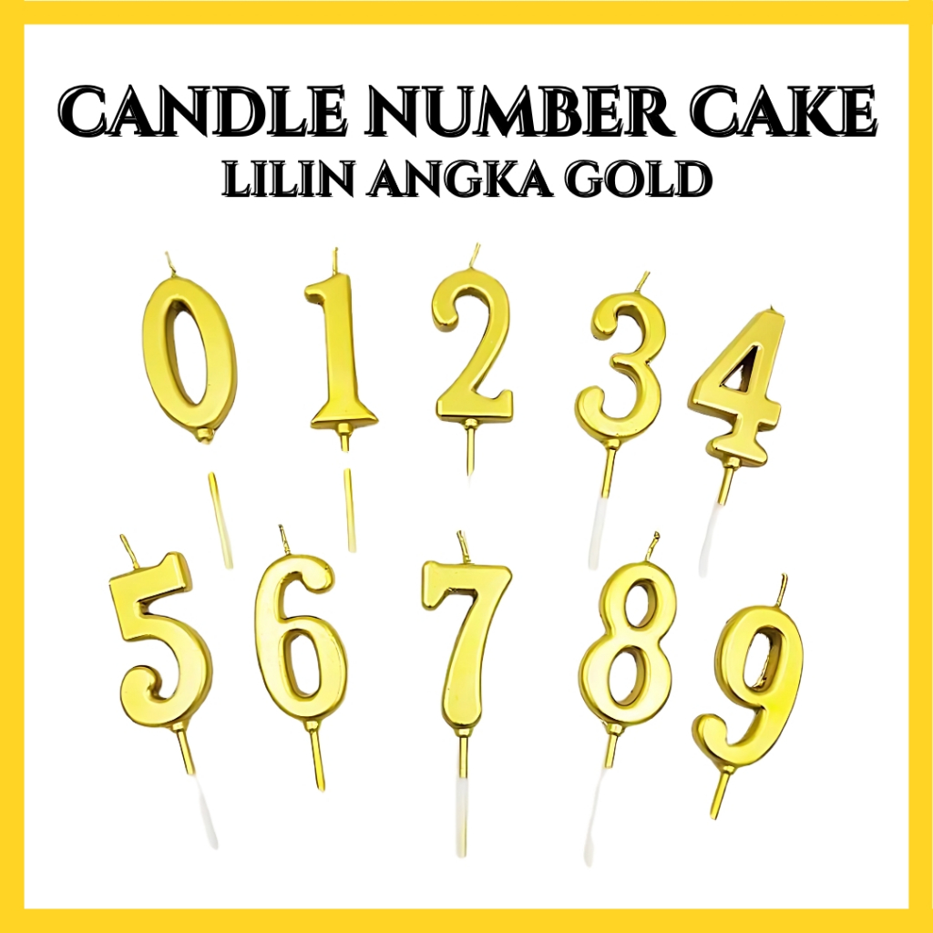 Jual Lilin Angka Gold Lilin Ulang Tahun Candle Number Cake - SB023 ...