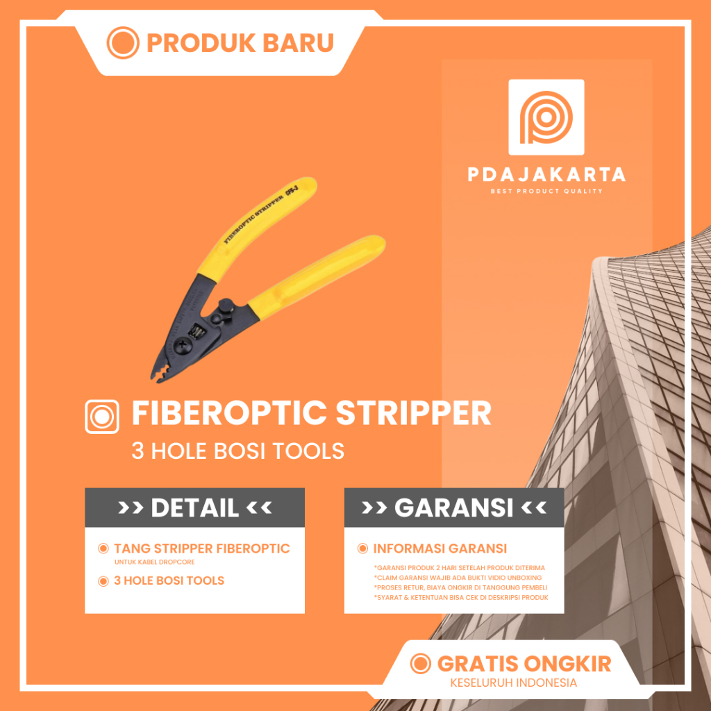 Jual Stripper Fiber Optik 3 Hole CFS-3 / Tang Fiber Optical Stripper ...