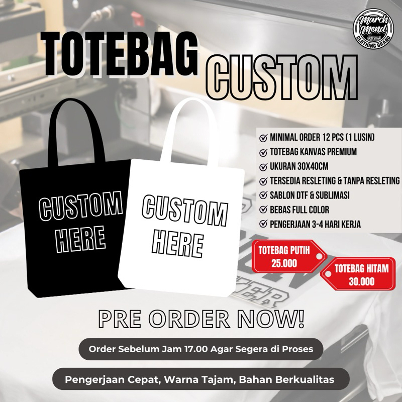 Jual Sablon Totebag / Custom Totebag Kanvas Premium Full Color Murah ...