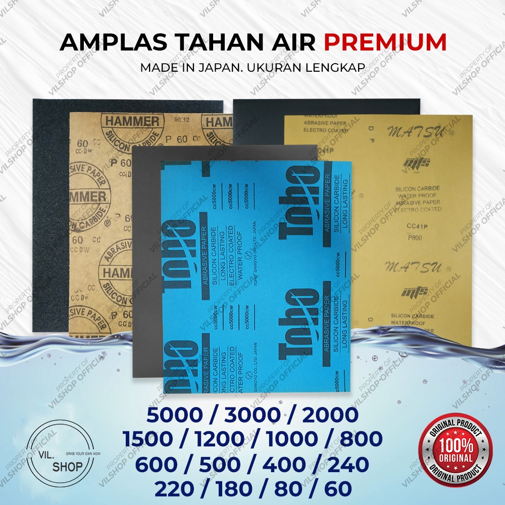 Jual KERTAS PASIR WATERPROOF TERBAIK SANGAT TAHAN AIR MADE IN JAPAN TOHO MATSU HAMMER / AMPLAS ...