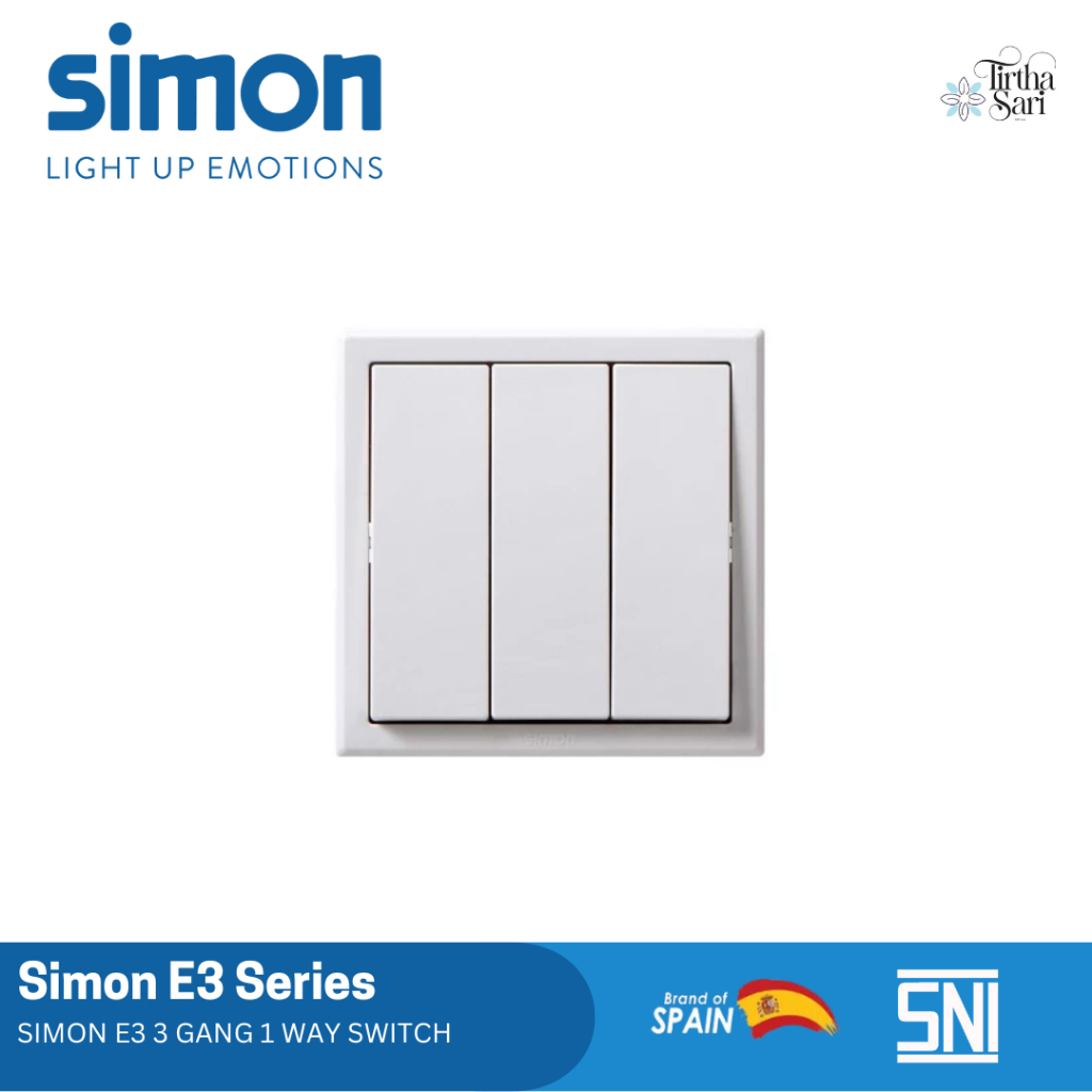 Jual SIMON E3 Saklar 3 Gang 1 Way Switch White | Shopee Indonesia