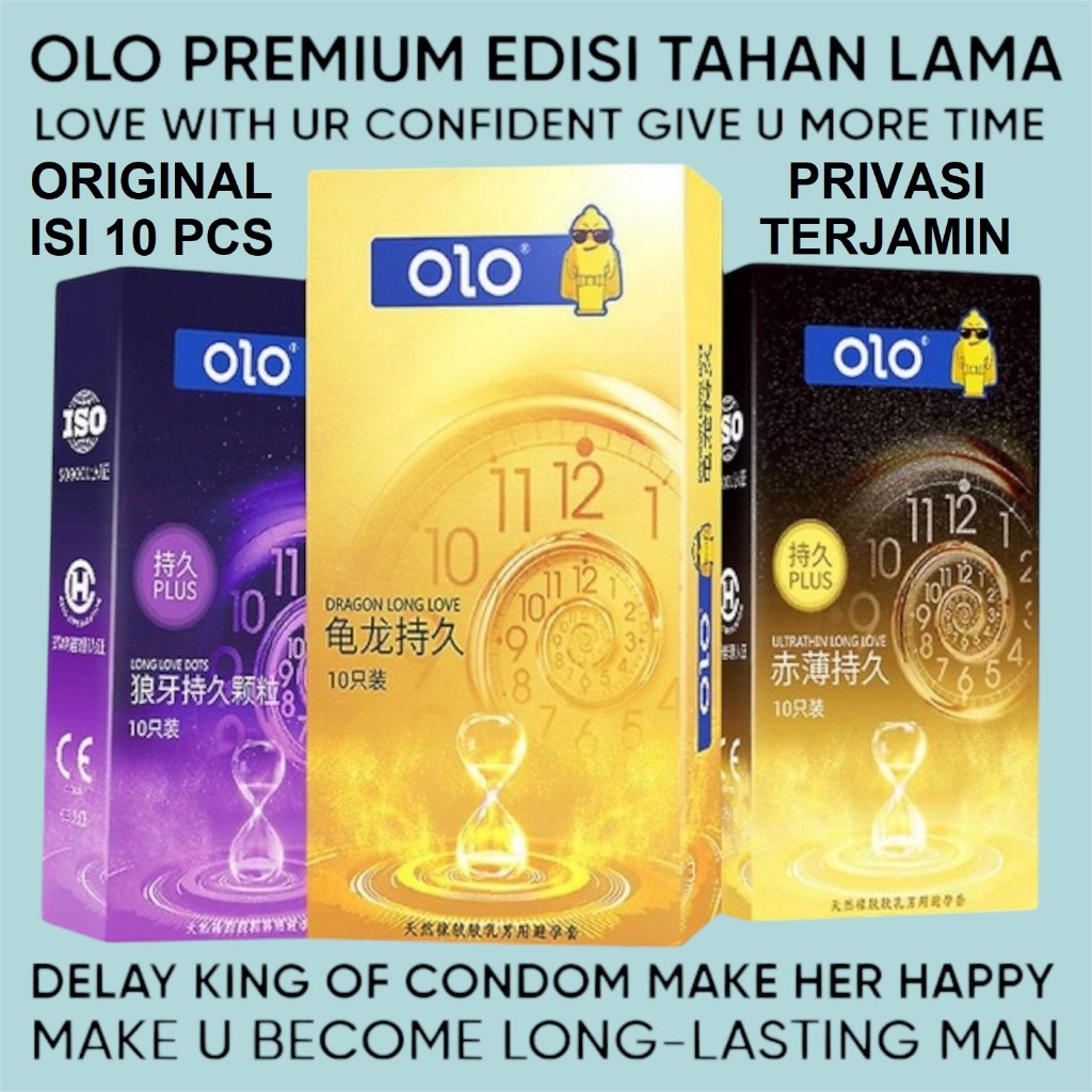 Jual OLO 001 Delay Condom Ultrathin Premium BIkin Pria Tahan Lama - KondomBergerigi (1Kotak Isi ...