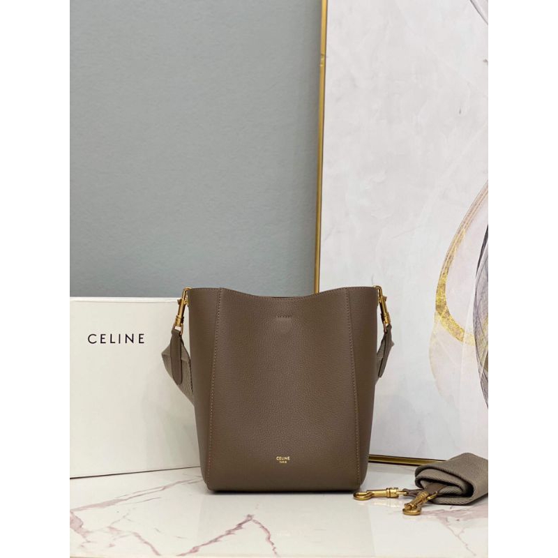 Jual With rec/bill Celine Sangle Small Bucket Bag in Soft Grained ...