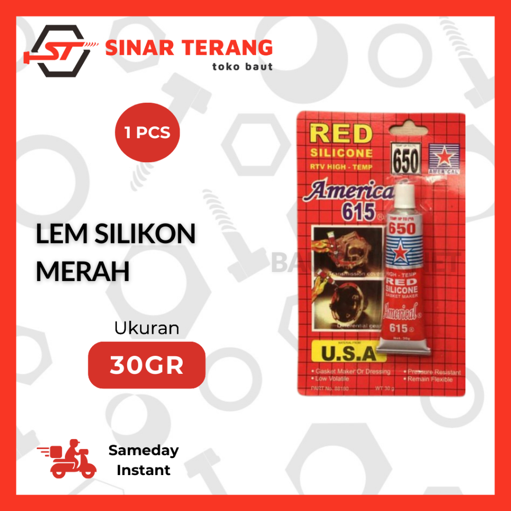 Jual Lem Silikon Merah Kecil 30 gr - Lem Silicone Merah - Silicone Red ...
