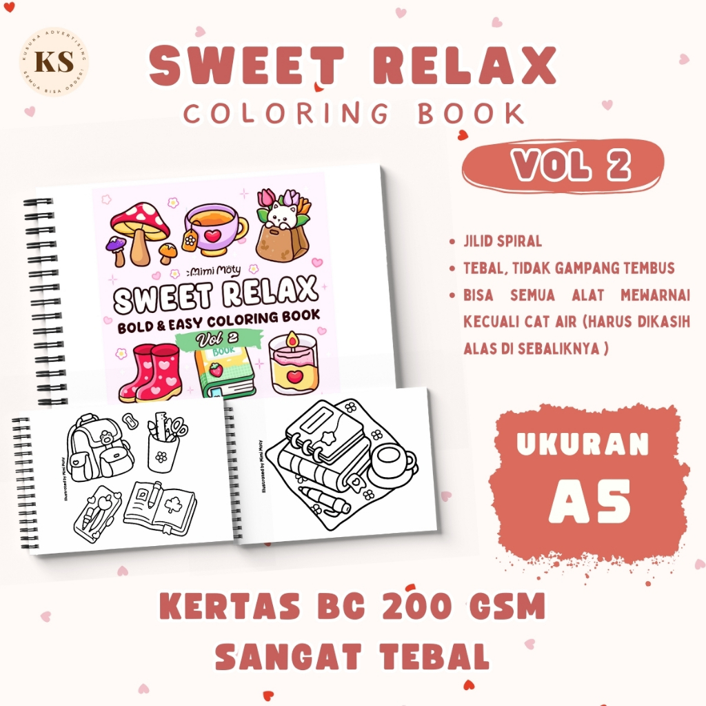 Jual SWEET RELAX VOL 2 Ukuran A5 Coloring Book For Adults And Kids ...