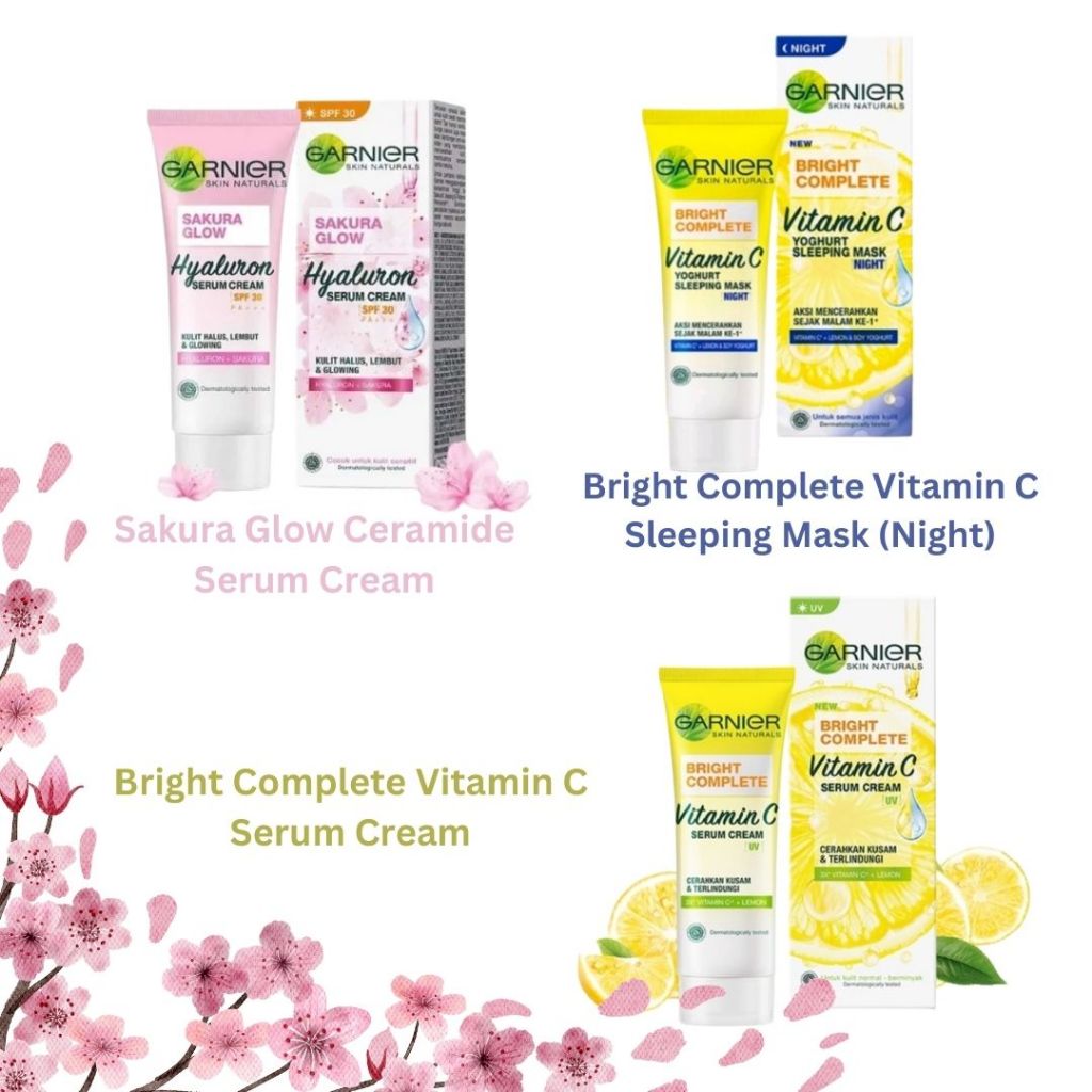 Jual Garnier UV Bright Complete Vitamin C Serum Cream||Garnier Bright Complete Vitamin C ...