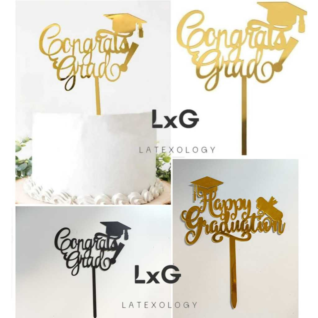 Jual Cake Topper Congrats Grad - Graduation Akrilik - Topper Kue ...