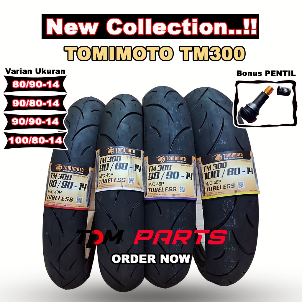 Jual TOMIMOTO TM300 Tubeless Ban Motor Matic Beat Vario Dll Ban Ring 14 ...