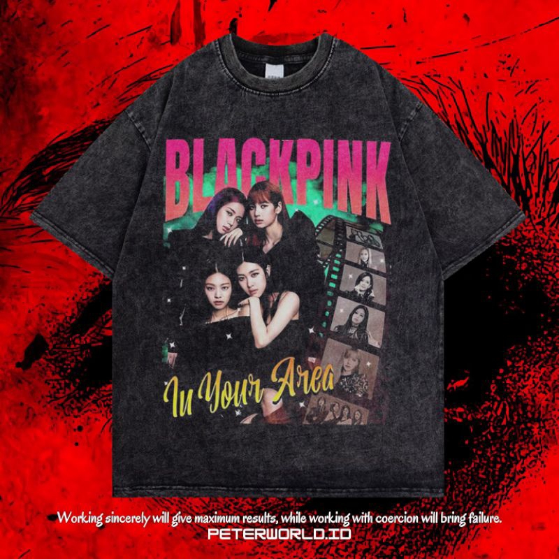 Jual PETERWORLD "Blackpink" Kaos Oversized / Kaos Washed / Stone Wash / Oversized T shirt / Kaos ...