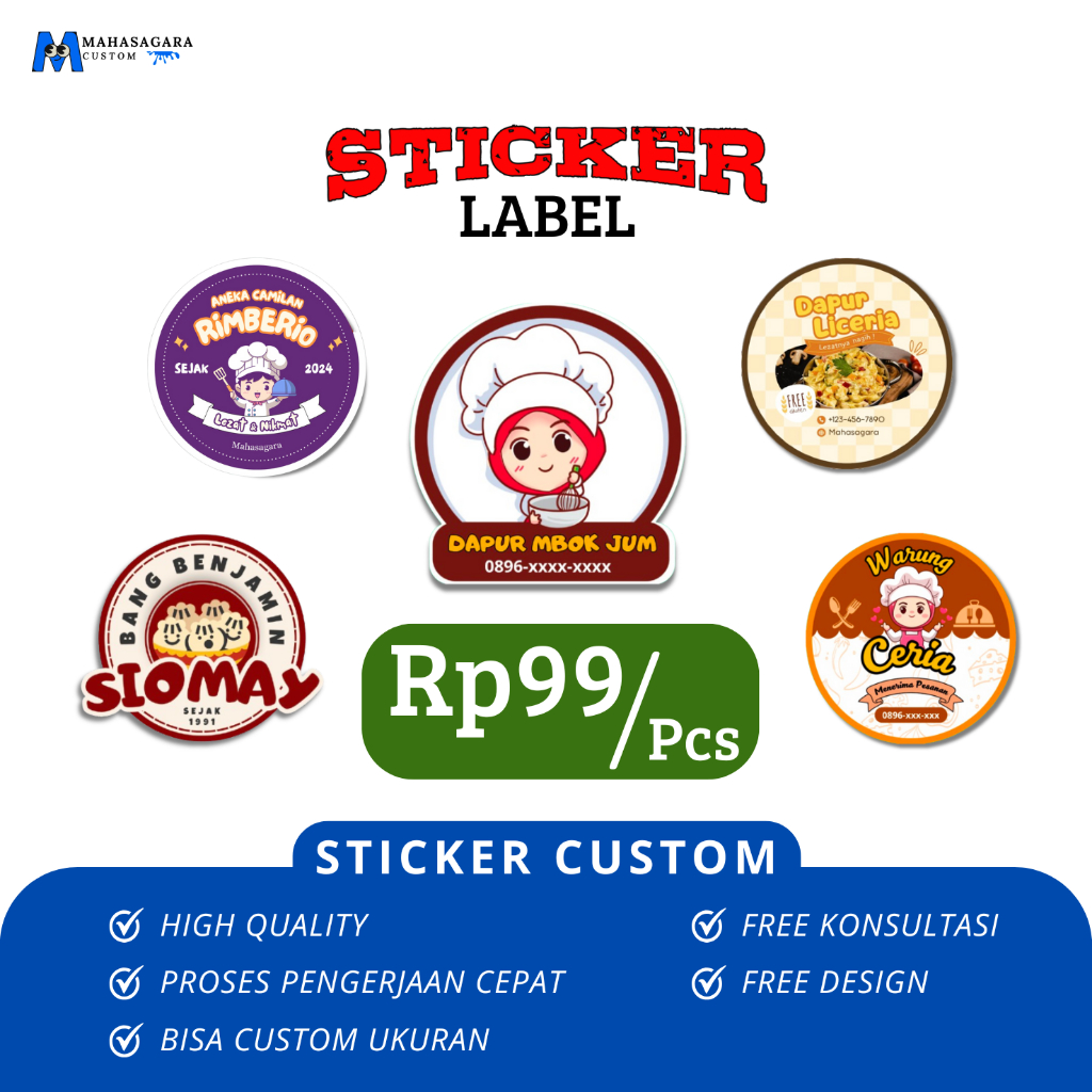 Jual STICKER LABEL CUSTOM, STIKER LABEL PRODUK, STICKER JUALAN | Shopee ...