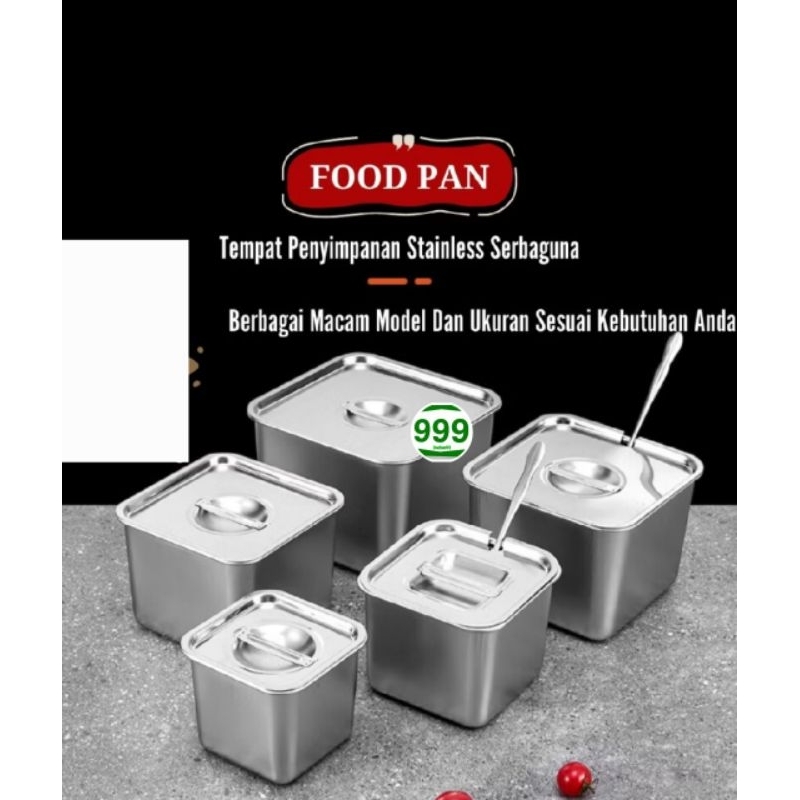 Jual Box souce Stainless Steel Persegi + Tutup / Food Container Saus ...